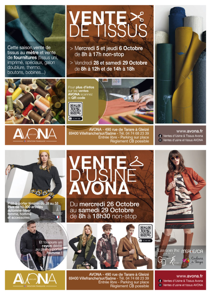 VENTE D'USINE Automne/Hiver 2022 | AVONA Groupe